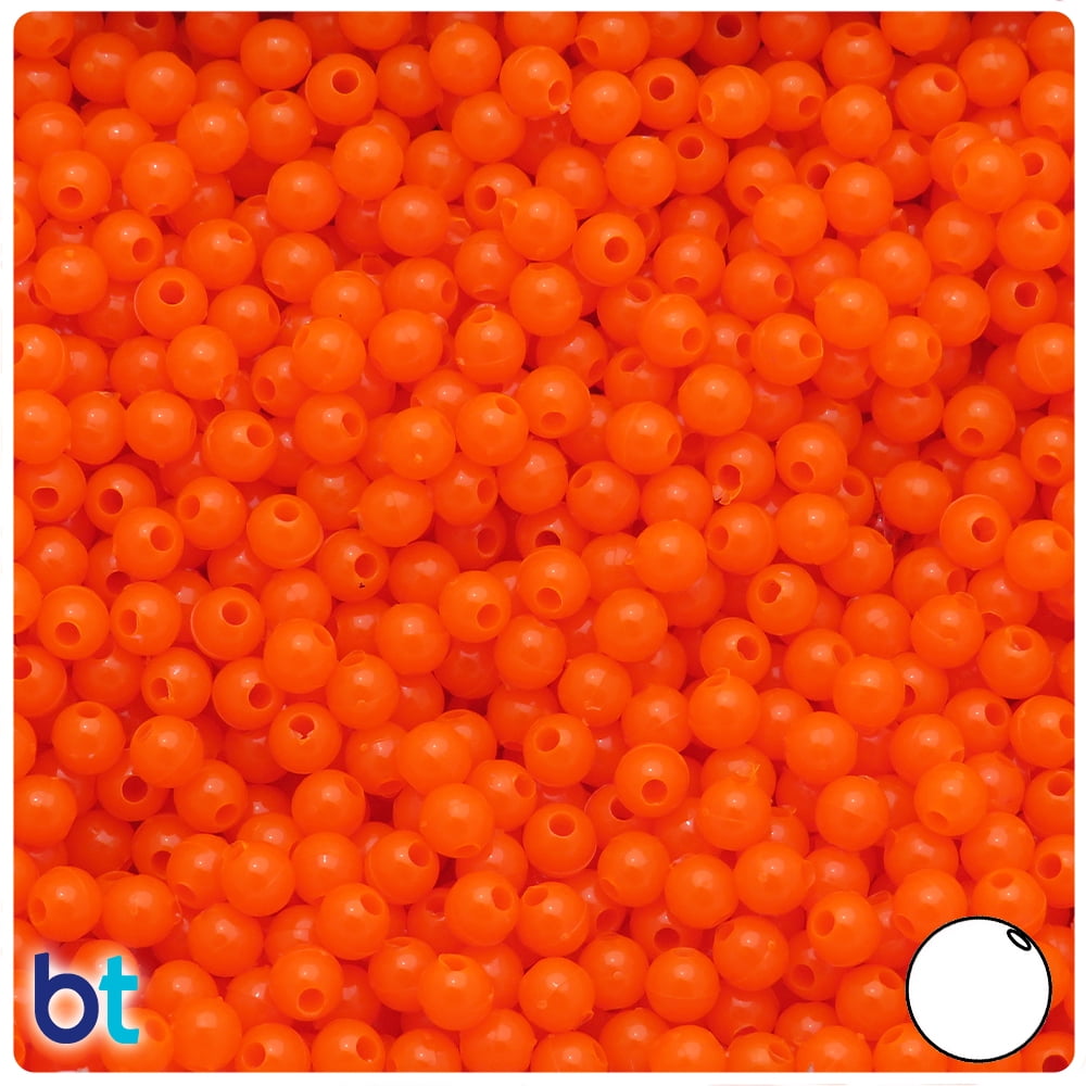 BeadTin Tangelo Neon Bright 5mm Round Plastic Beads (700pcs) - Walmart.com