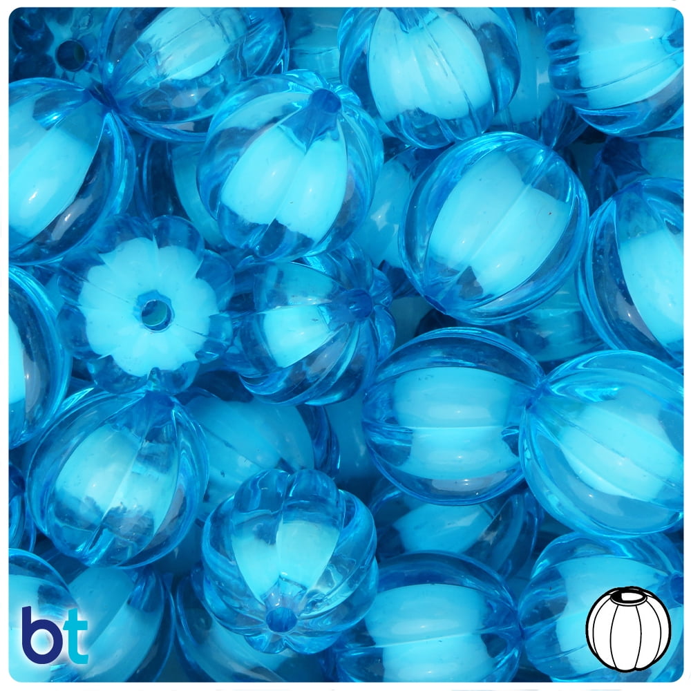 BeadTin Turquoise Transparent 20mm Melon Plastic Bead in Beads (10pcs ...