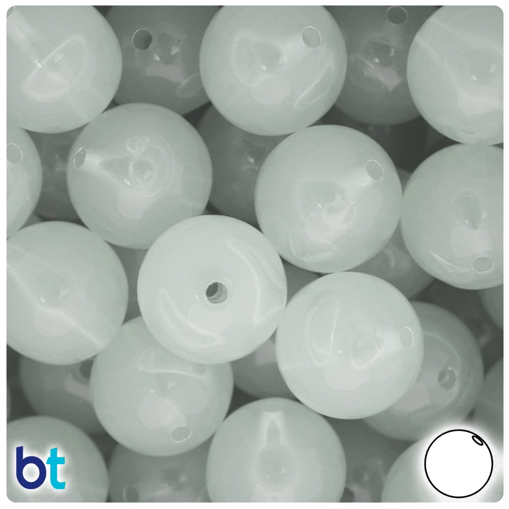 BeadTin White Translucent 20mm Round Plastic Craft Beads (10pcs ...