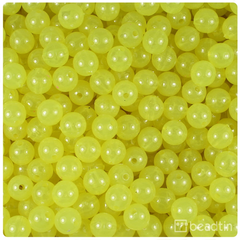 BeadTin Yellow Glow 8mm Round Craft Beads (300pcs) - Walmart.com