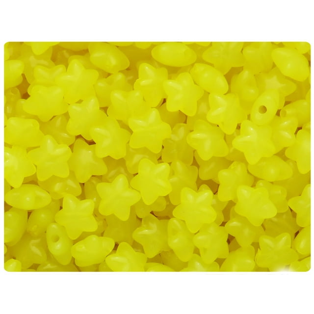 BeadTin Yellow Translucent 10mm Star Plastic Craft Beads (125pcs ...