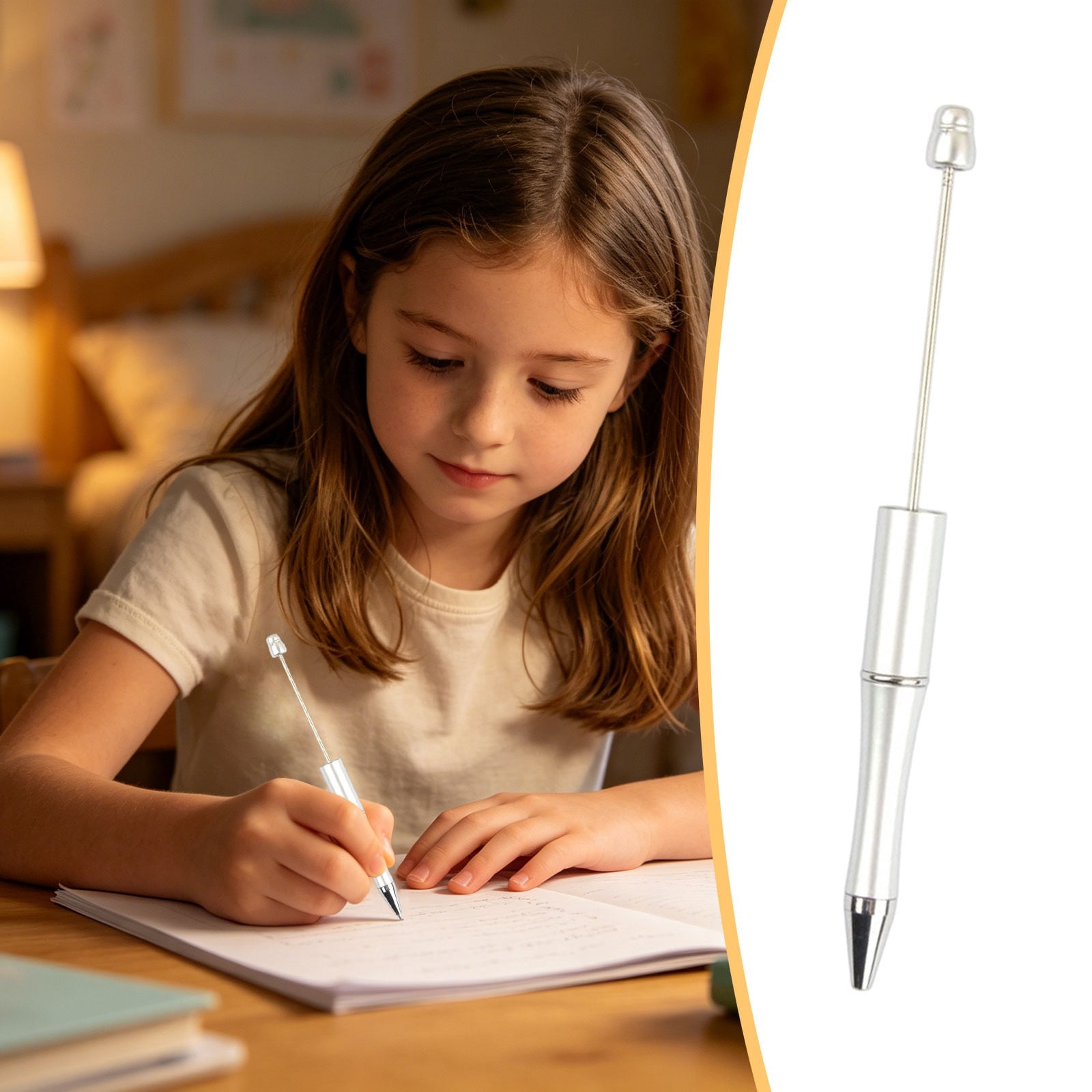 Beadable Gel Pen,1.0mm Smooth Writing DIY Customizable Pen,5.91"×0.79 ...