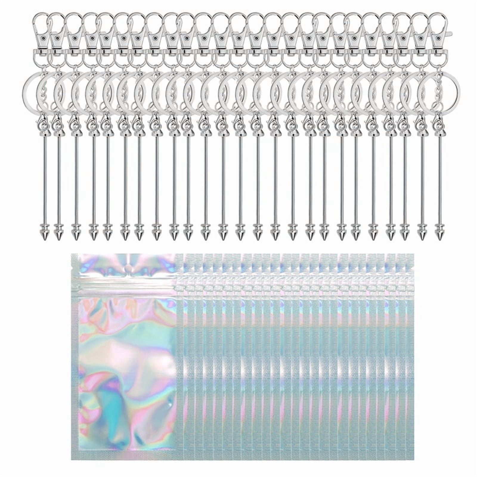 Beadable Keychains Making Kit , Beadable Keychains Bar Blank Silver ...