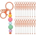 Beadable Keychains, Metal DIY Beaded Keychain Making Kit with Key Rings ...