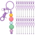 Beadable Keychains, Metal DIY Beaded Keychain Making Kit with Key Rings ...