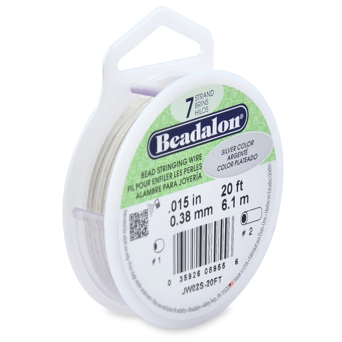 Beadalon 0.38mm Silver 7 Strand Bead Stringing Wire - Walmart.com