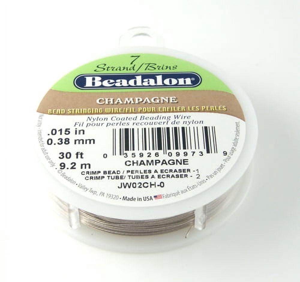 Beadalon 7 Strand .015" 30' Beading Wire - Champagne Color - Walmart.com