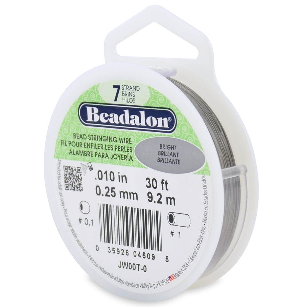 Beadalon 7 Strand Stainless Steel Bead Stringing Wire, 010 in / 0.25 mm ...