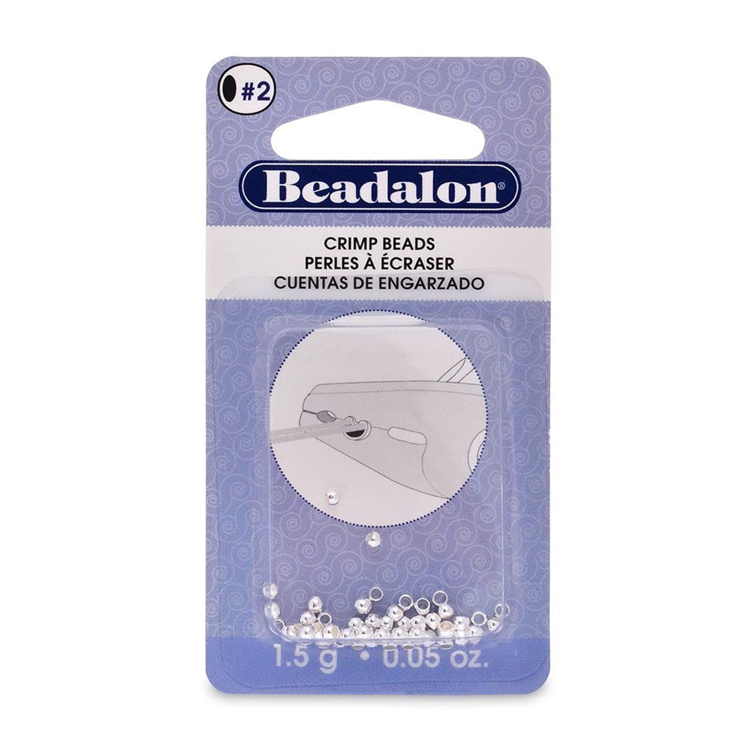 Beadalon Crimp Beads, Silver-Plated 2.5mm, 1.5g Bag (Approx. 45/Pkg ...