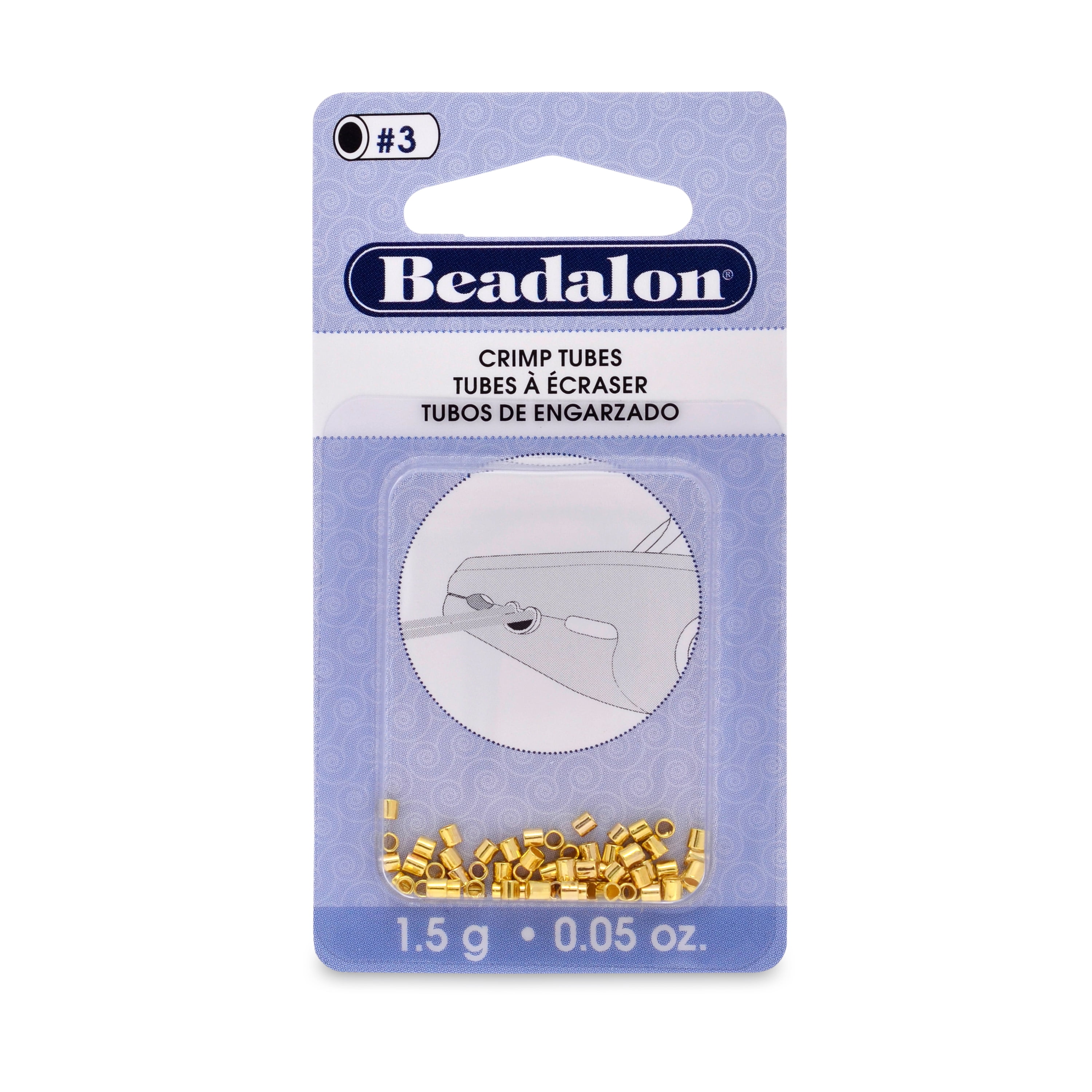 Beadalon Crimp Tubes, Gold Color 2mm, 1.5g Bag (Approx. 51/Pkg ...