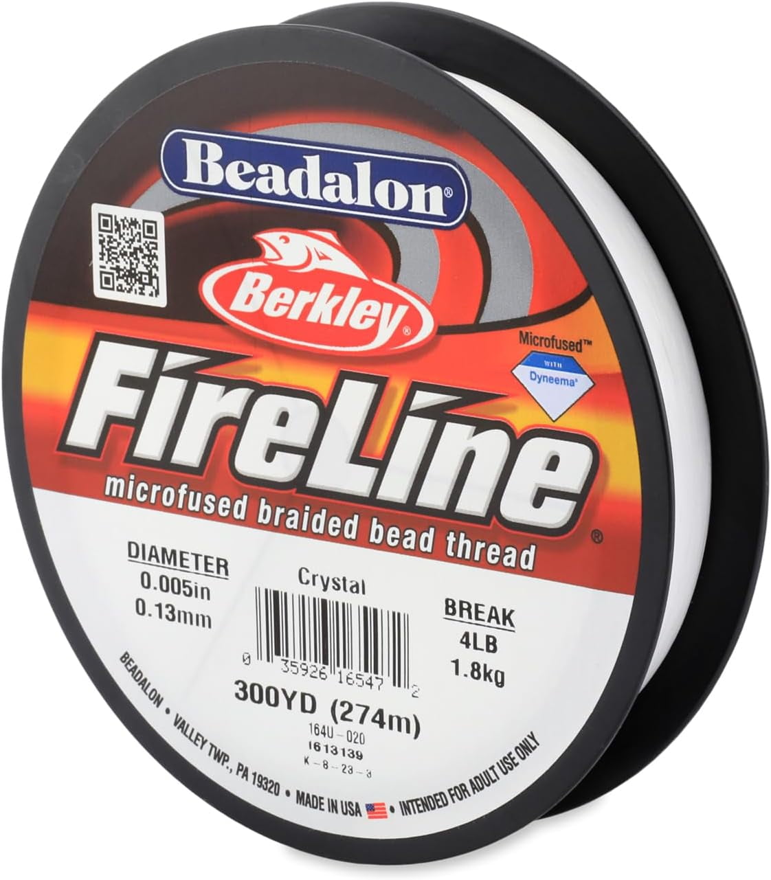 Beadalon FireLine Beading Thread by Berkley, 0.005", Break Strength 4 ...