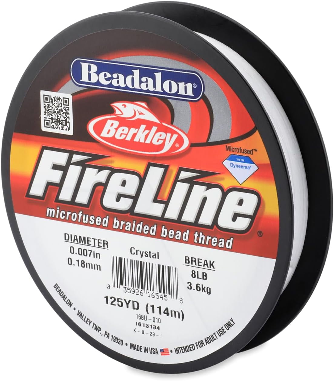 Beadalon FireLine Beading Thread by Berkley, 0.007", Break Strength 8 ...