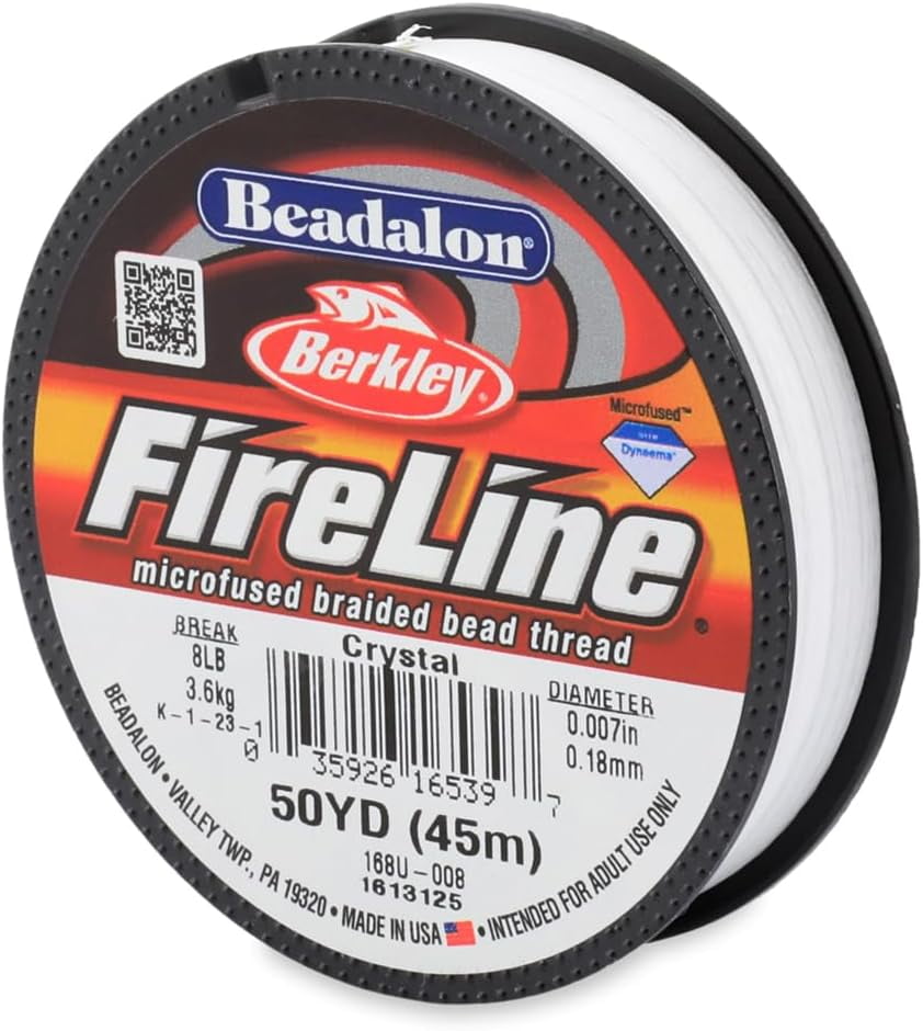 Beadalon FireLine Beading Thread by Berkley, 0.007", Break Strength 8 ...