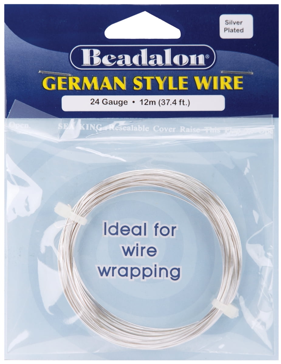 Beadalon German Style Wire - Silver-Plated, 24 Gauge, 0.020" x 39-2/5 ...