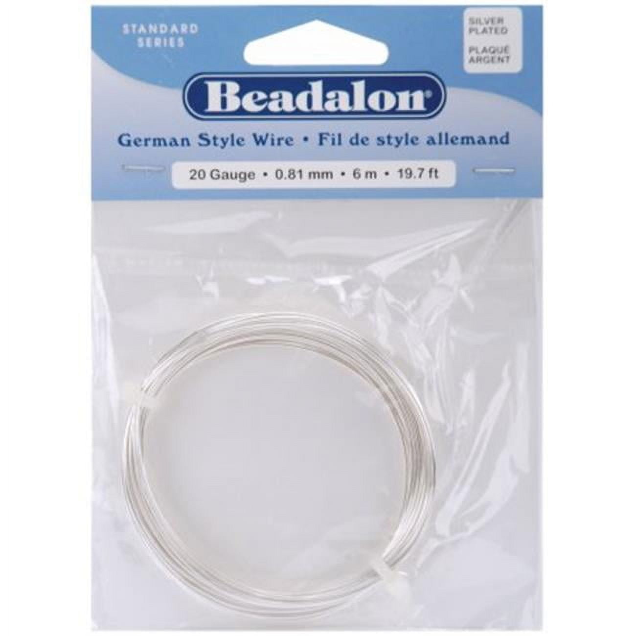 Beadalon German Style Wire - Silver-Plated, 20 Gauge, 0.032" x 20 ft ...