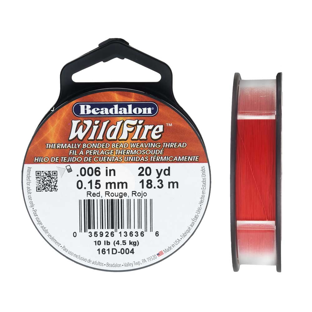 Beadalon Wildfire 0.006" Red 20 yd Thermally Bonded Beading Thread - Walmart.com