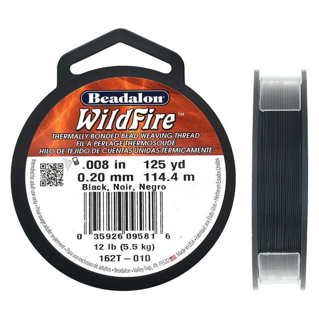 Beadalon Wildfire, .008 inch, Black, 125yd - Walmart.com