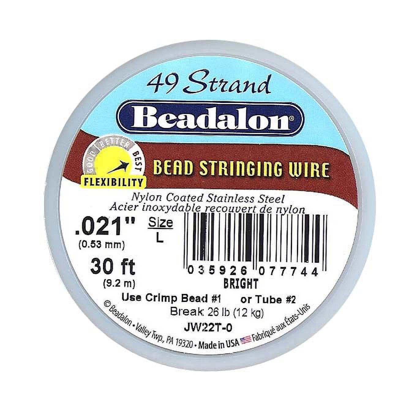 Beadalon Wire Standard Bright 49 Strand .021 Inch / 30 Feet - Walmart.com