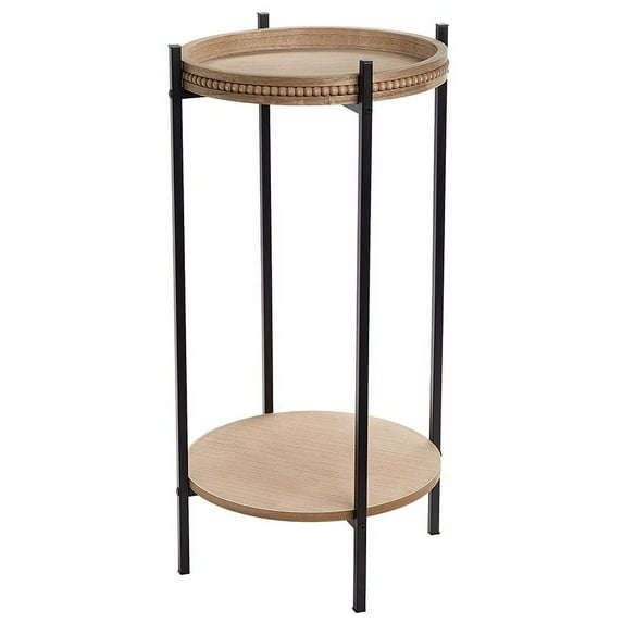 Beaded 2-Tier Round Tray Side Table - Walmart.com