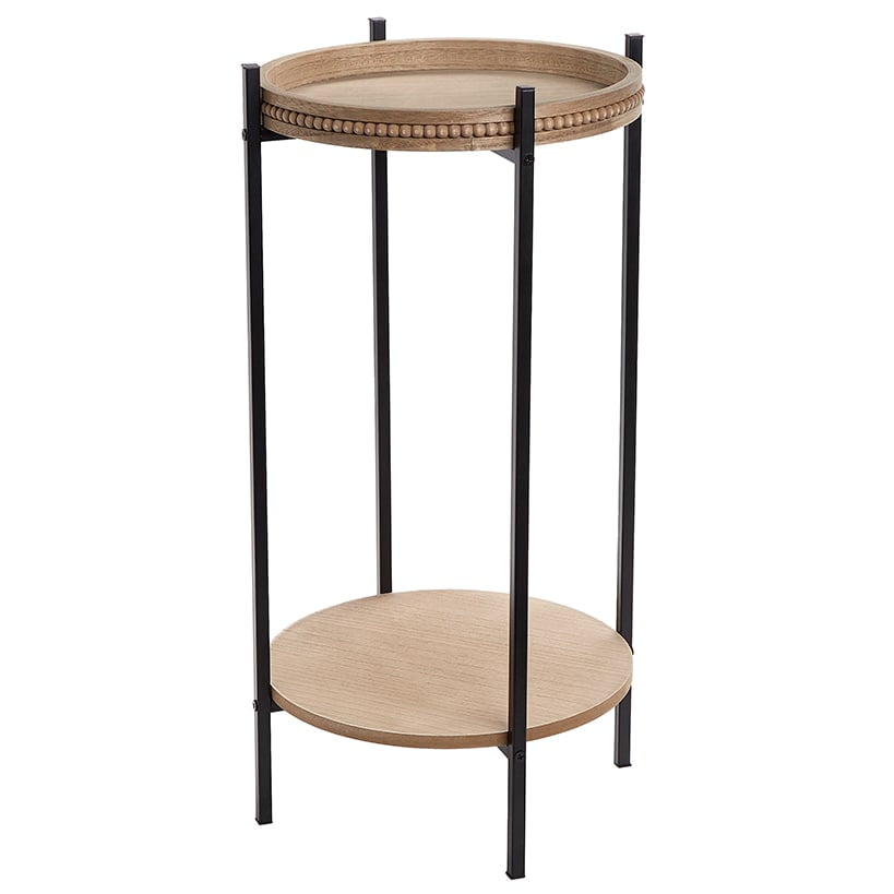 Beaded 2-Tier Round Tray Side Table - Walmart.com