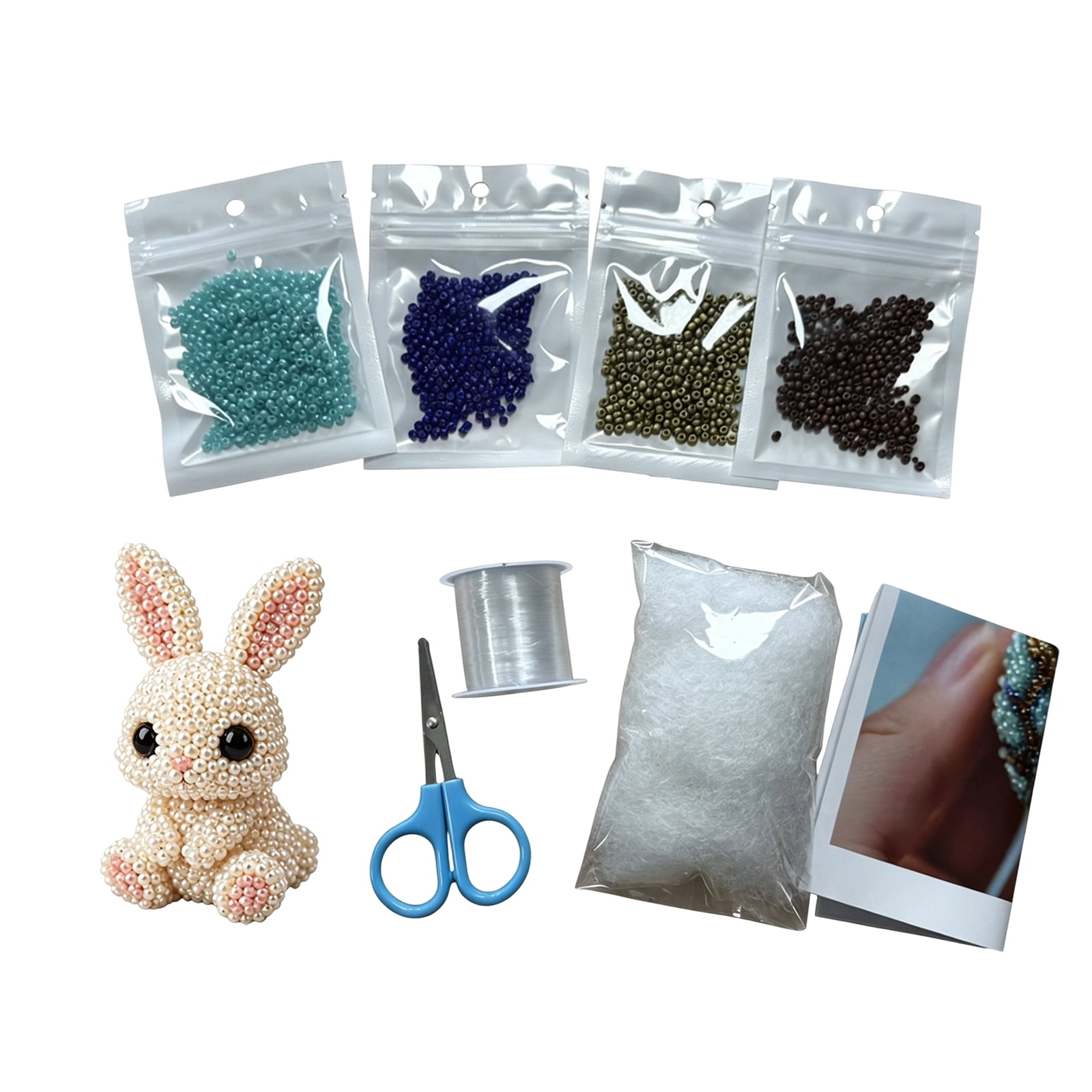 Beaded Animal Kit, Tiny 3D Bead Embroidery Kit, Handmade 3D Animals ...