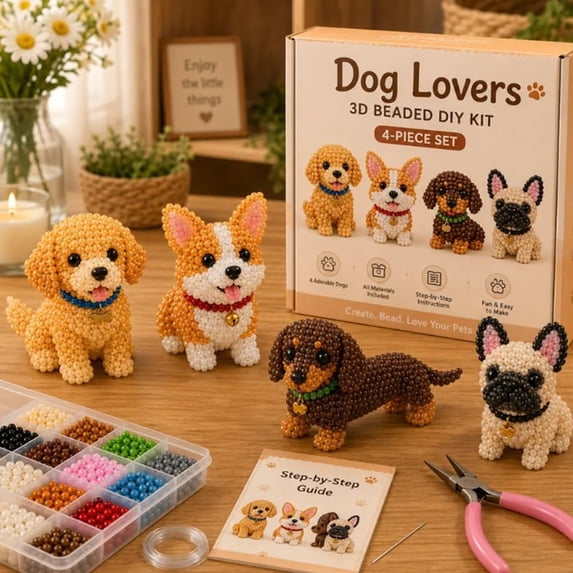 Beaded Animal Kit - Tiny 3D Beaded Animal DIY Kit, Embroidery Making ...