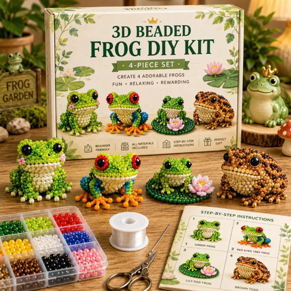 Beaded Animal Kit - Tiny 3D Beaded Animal DIY Kit, Embroidery Making ...