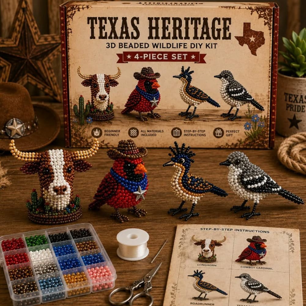 Beaded Animal Kit - Tiny 3D Beaded Animal DIY Kit, Embroidery Making ...