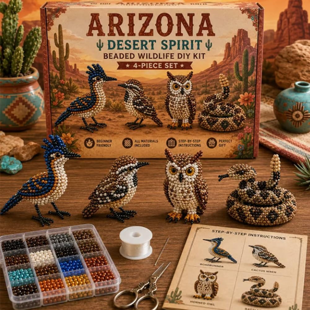 Beaded Animal Kit - Tiny 3D Beaded Animal DIY Kit, Embroidery Making ...