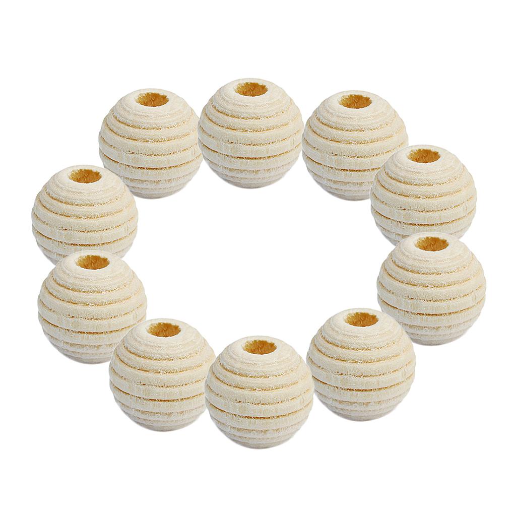 Beaded Ball Spacer Made Of Natural Unpainted Wood Pcs 12 Mm For DIY ...