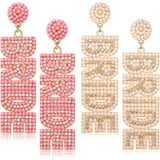 Beaded Bride Earring for Women Crystal Beaded BRIDE Letter Dangle ...