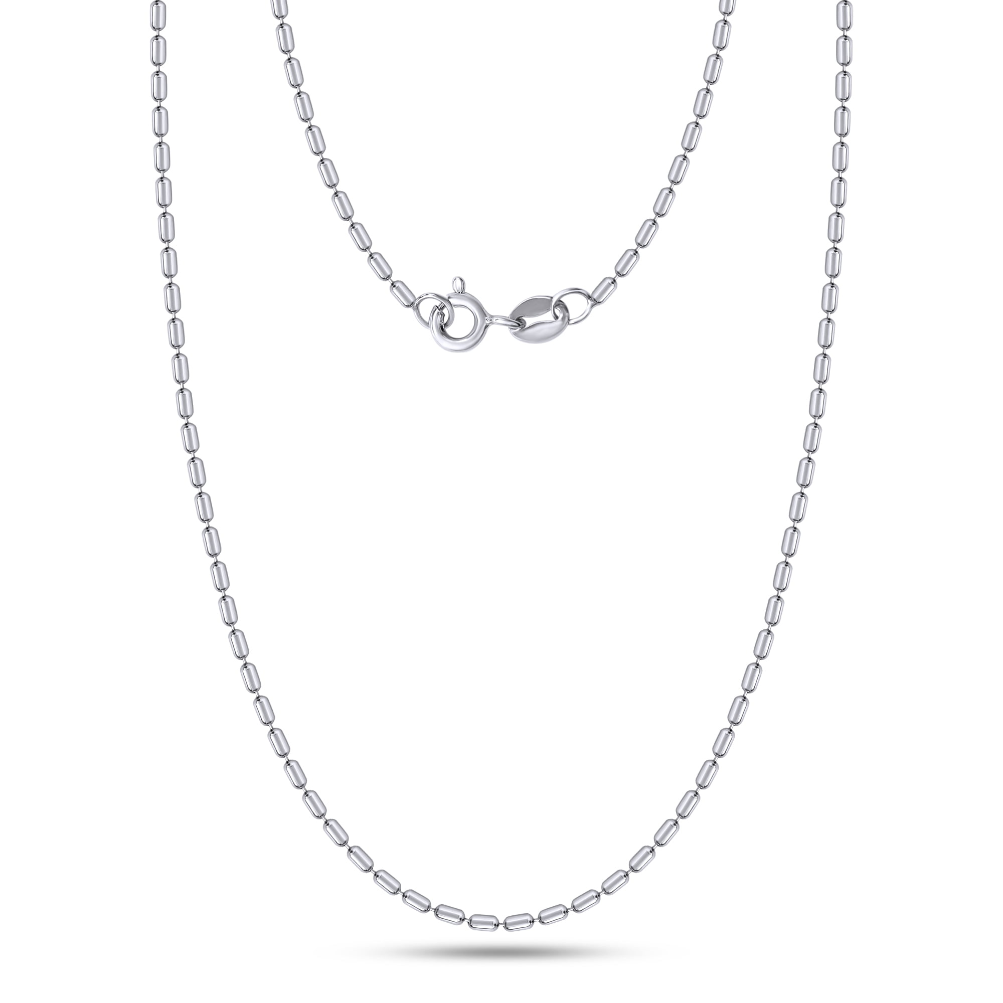 Beaded Chain Necklaces for Women and Men Italian Crafted 1.5mm Cylinder ...