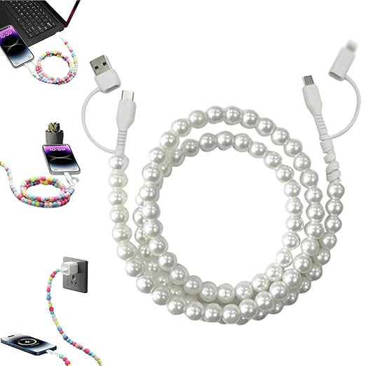 Beaded Charging Cords, Colorful Beaded 2-in-1 Data Cable, Multi ...