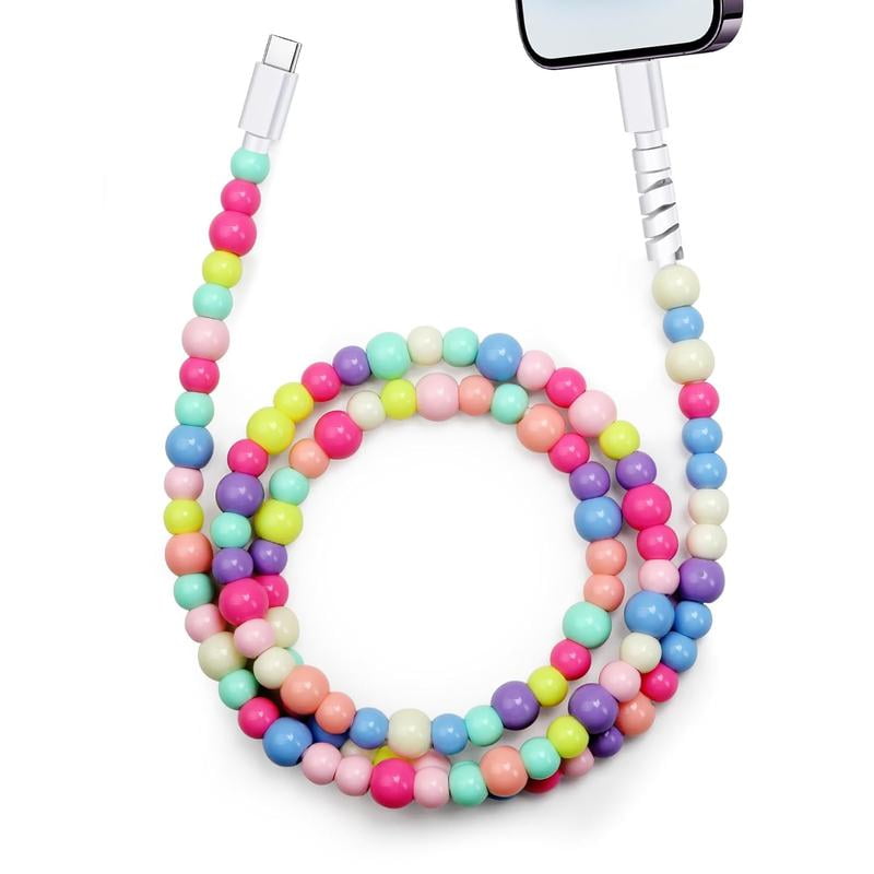 Beaded Charging Cords - Fit for all device USBC & Lightening 4-in-1 USB ...