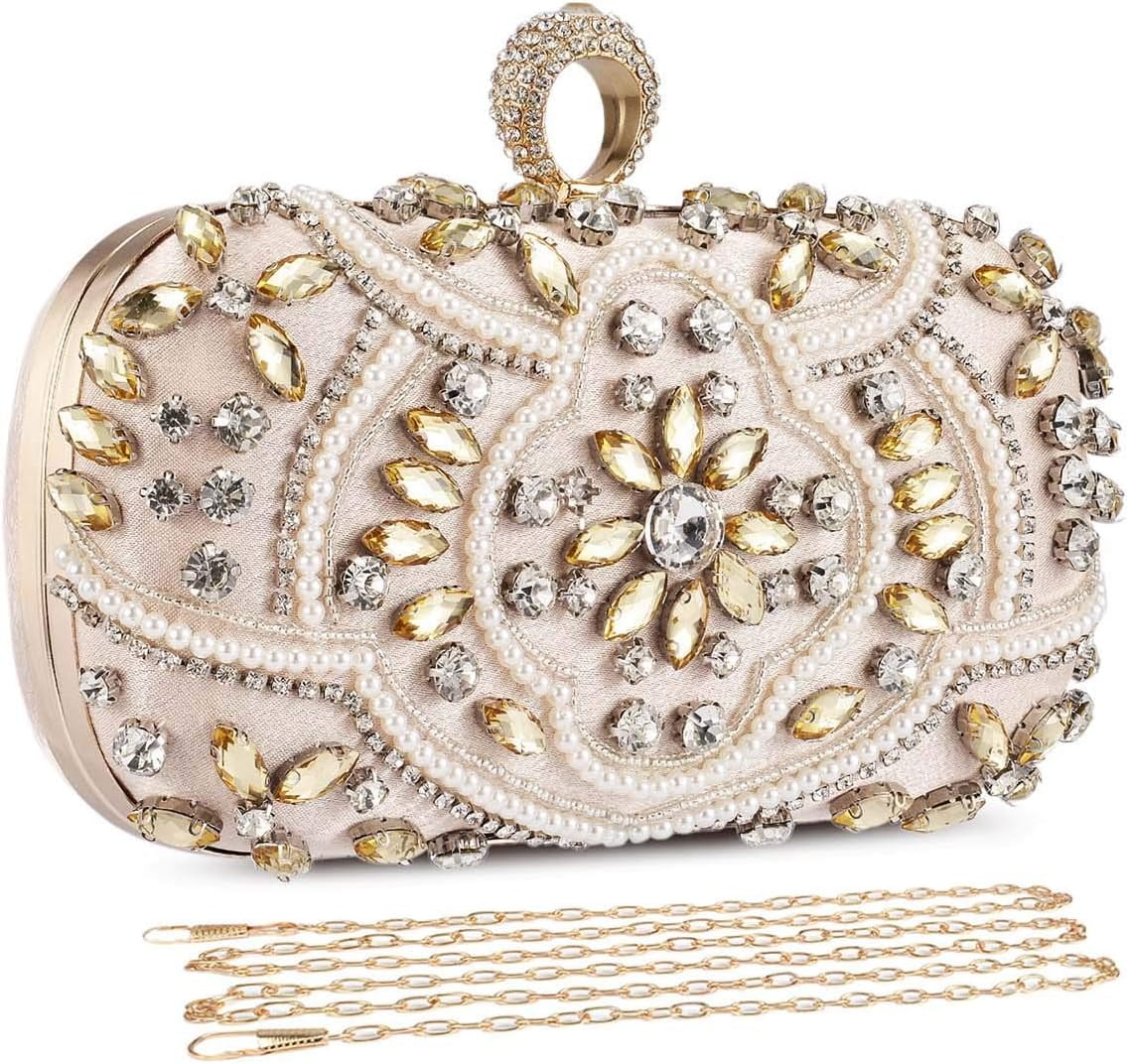 Beaded Crystal Clutch Purses for Women Evening Handbags Formal ...