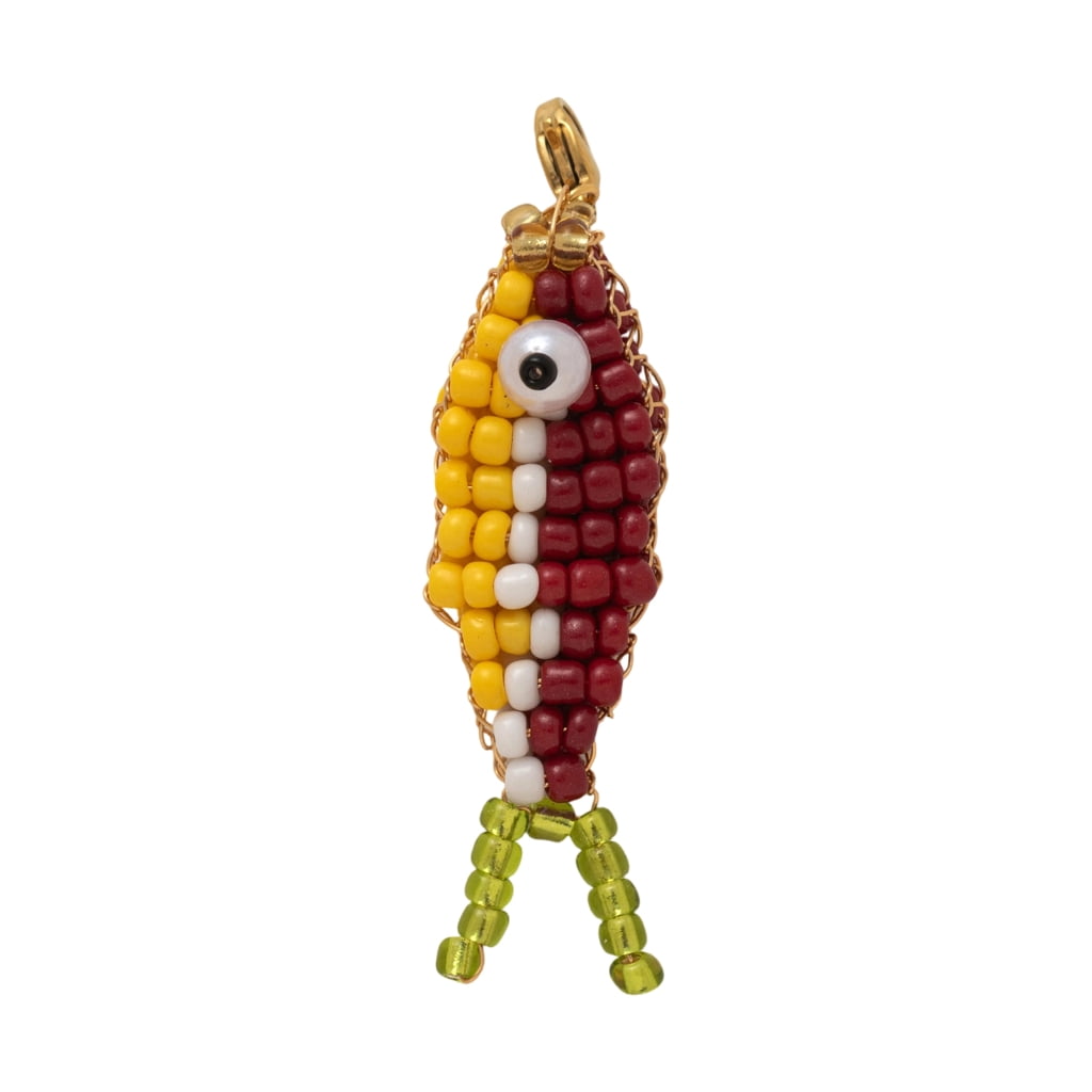 Handmade Beaded Fish Shape Keychain Key Holder For Backpacks Purses Bag ...