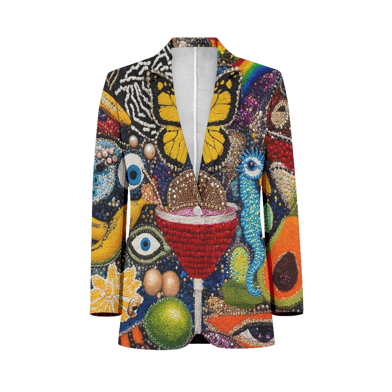 Beaded Fruit Cocktail Vibrant Art Customized Men's Suits full man Shawl ...