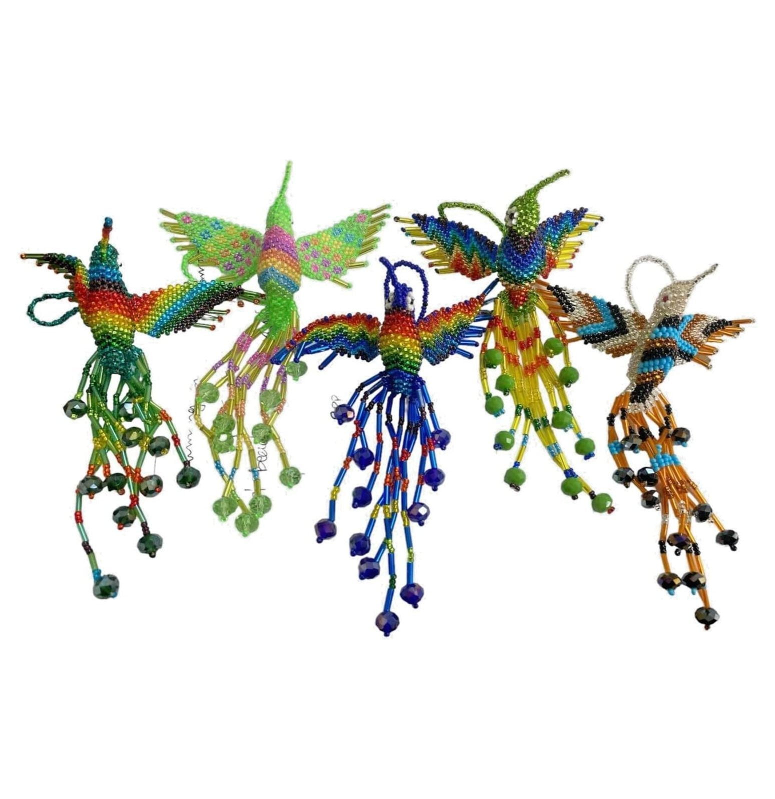 Beaded Hummingbird, 5 Piece Set, Souvenir, from Mexico, Multicolor, 5 ...