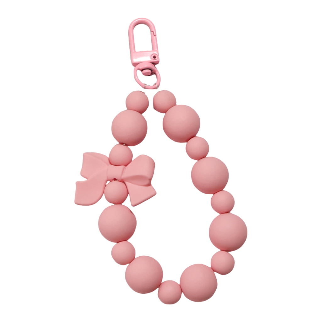 Beaded Keychain Bag Charm Sweet Bows Keyring Bowknot Keychain Car Key ...