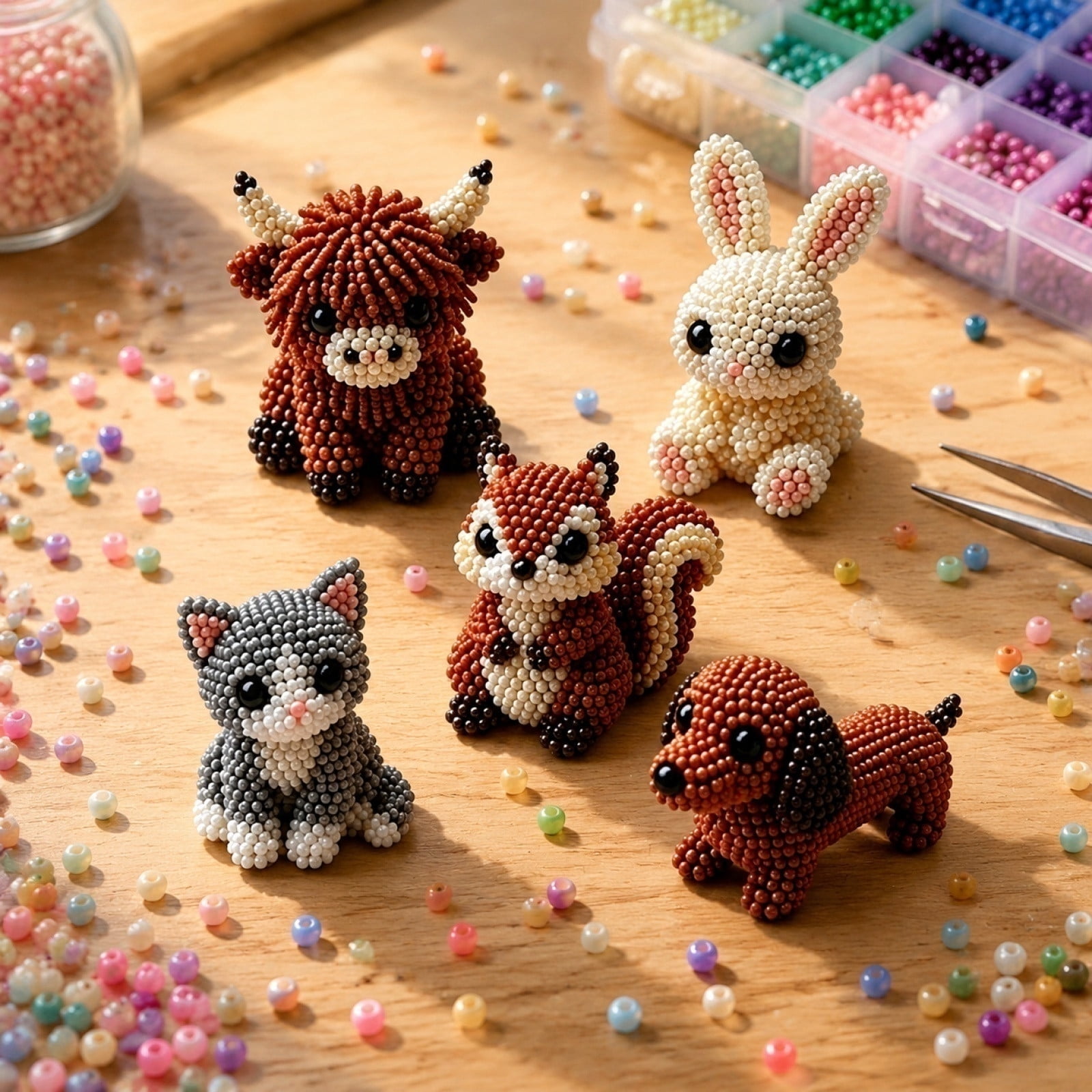 Beaded Kit Cute Pearl Bead Art Set, Handmade Desk Decor Gift Kit For ...