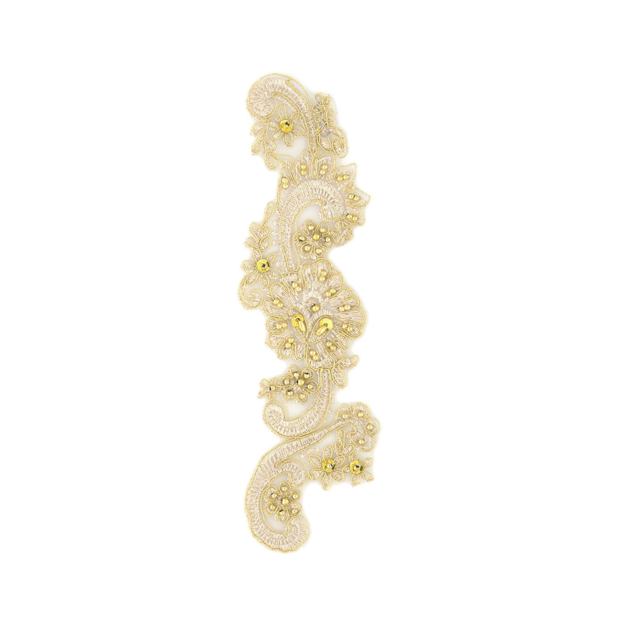 GOGIRL! USA Gold Beaded Lace Swirl Sew-on Appliqués for Women - Walmart.com