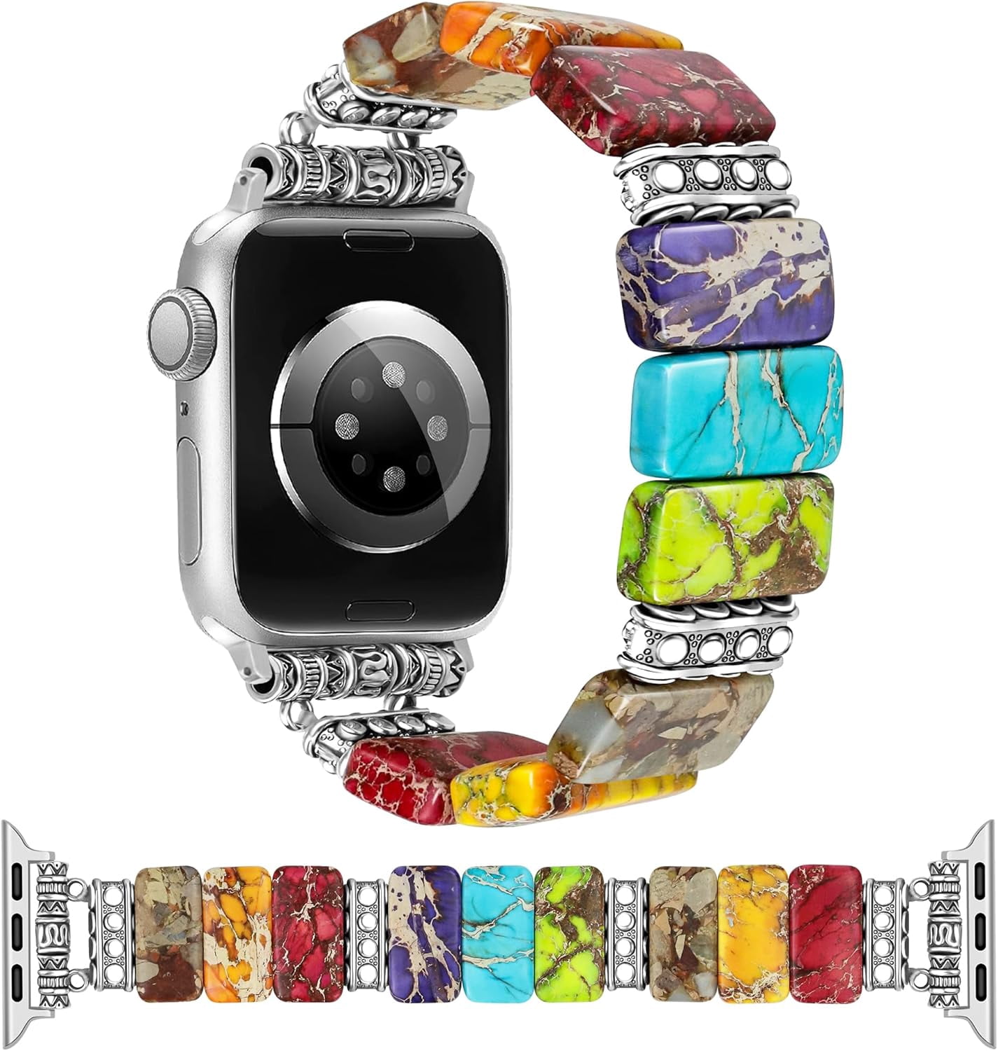 Beaded Natural Stone Bracelet Band Women Compatible with Apple Watch 38 ...