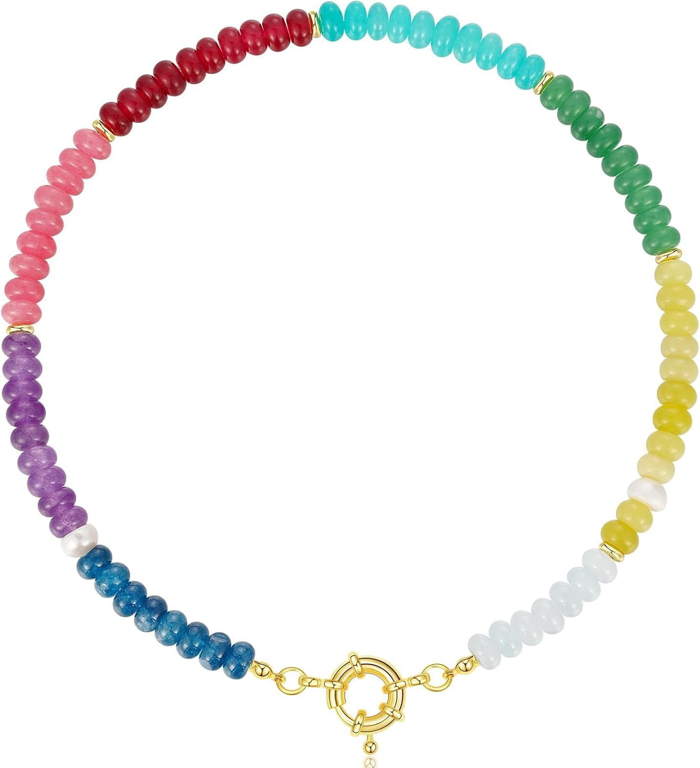 Beaded Necklace,Colorful Bead Pro Necklace Handmade Necklace Adjustable ...