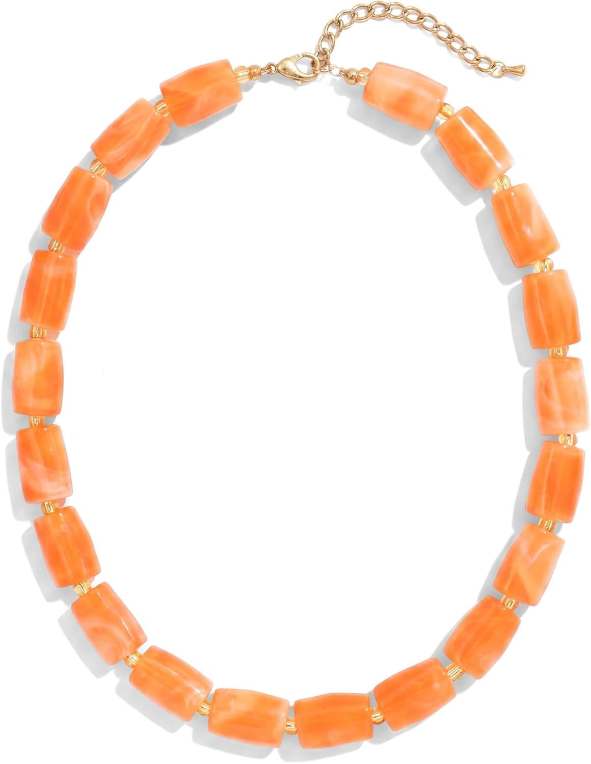 Beaded Necklaces for Women Trendy Multicolor Candy Jelly Resin Pillar ...