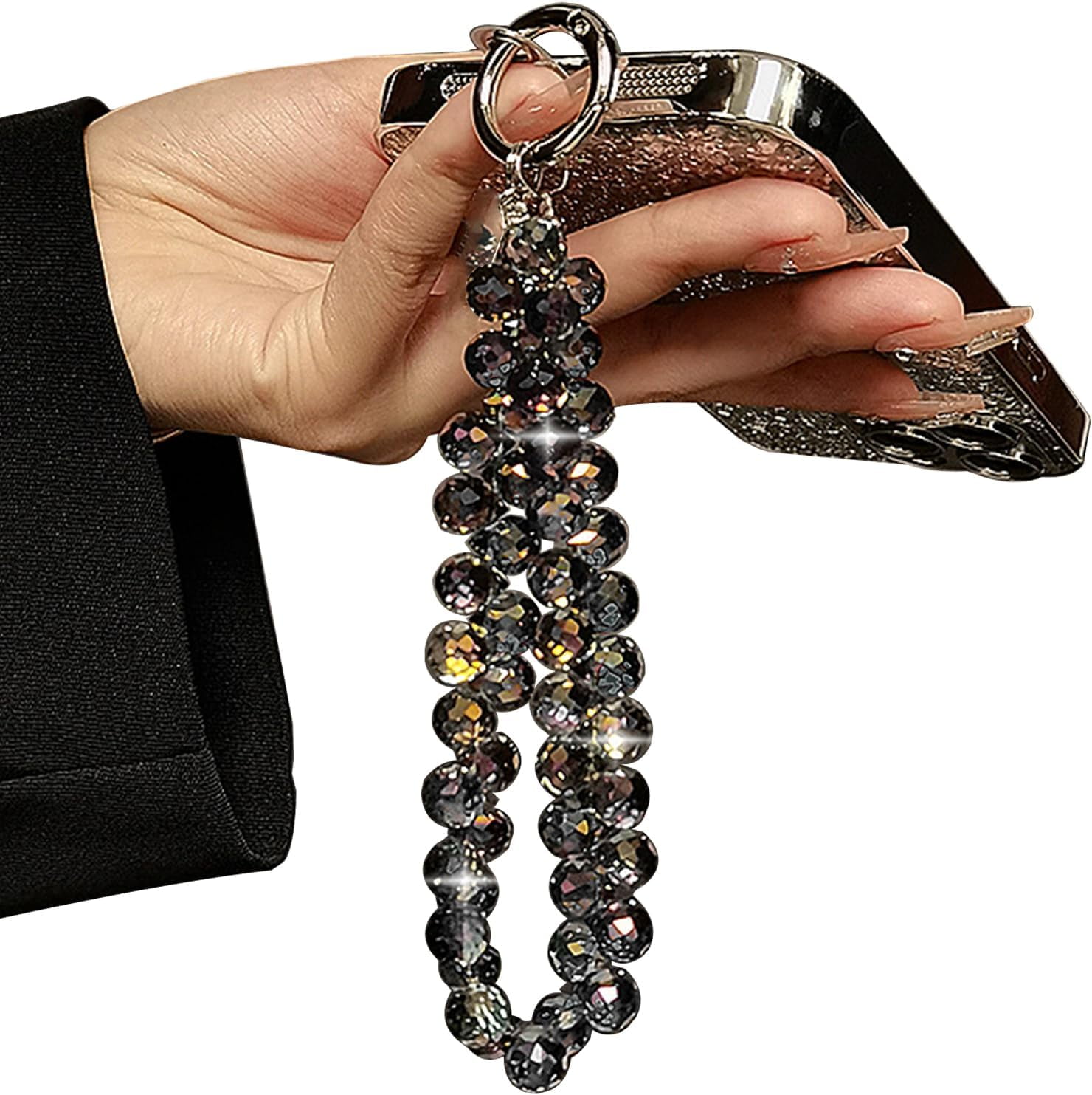 Beaded Phone Wrist Strap, Cellphone Lanyard Chain, Sparkling Wristlet ...
