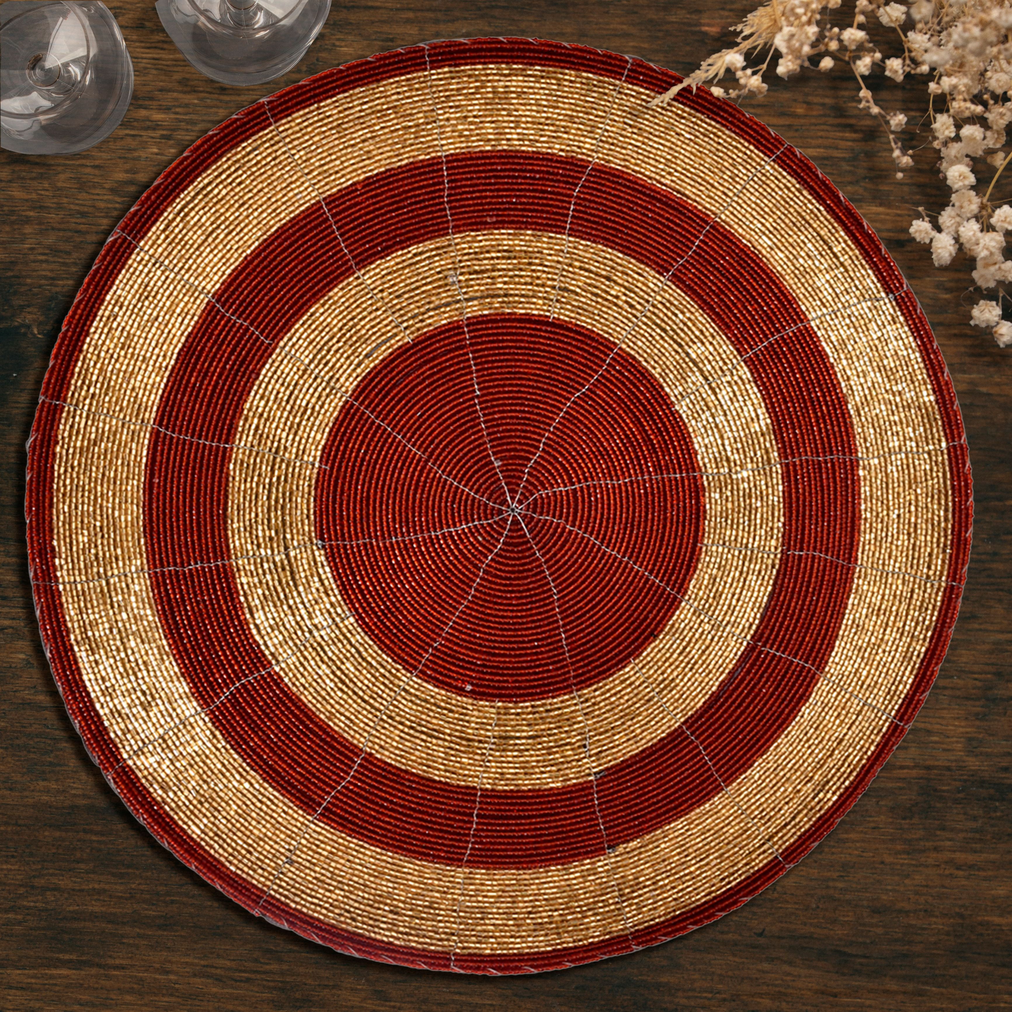 Decozen Handmade Colored Circle Beaded Placemats for Kitchen & Dining ...