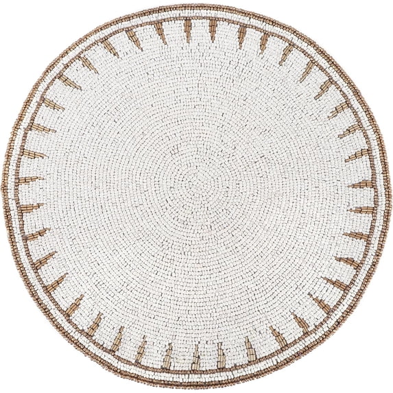 Beaded Placematss for Dining Table - Round Charger Plate Mat, Handmade ...