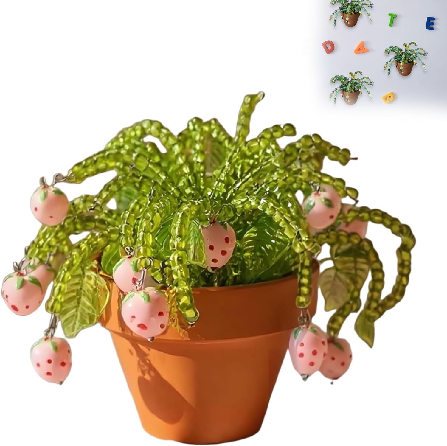 Beaded Plant Magnets for Fridge, Cute Mini Vase Magnets Fridge Kit ...