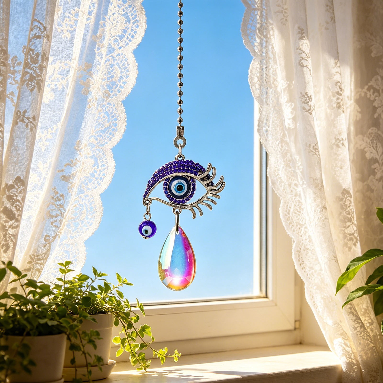 Beaded Pull Cord Crystal Pendant Elegant Shiny Ornament Fine ...