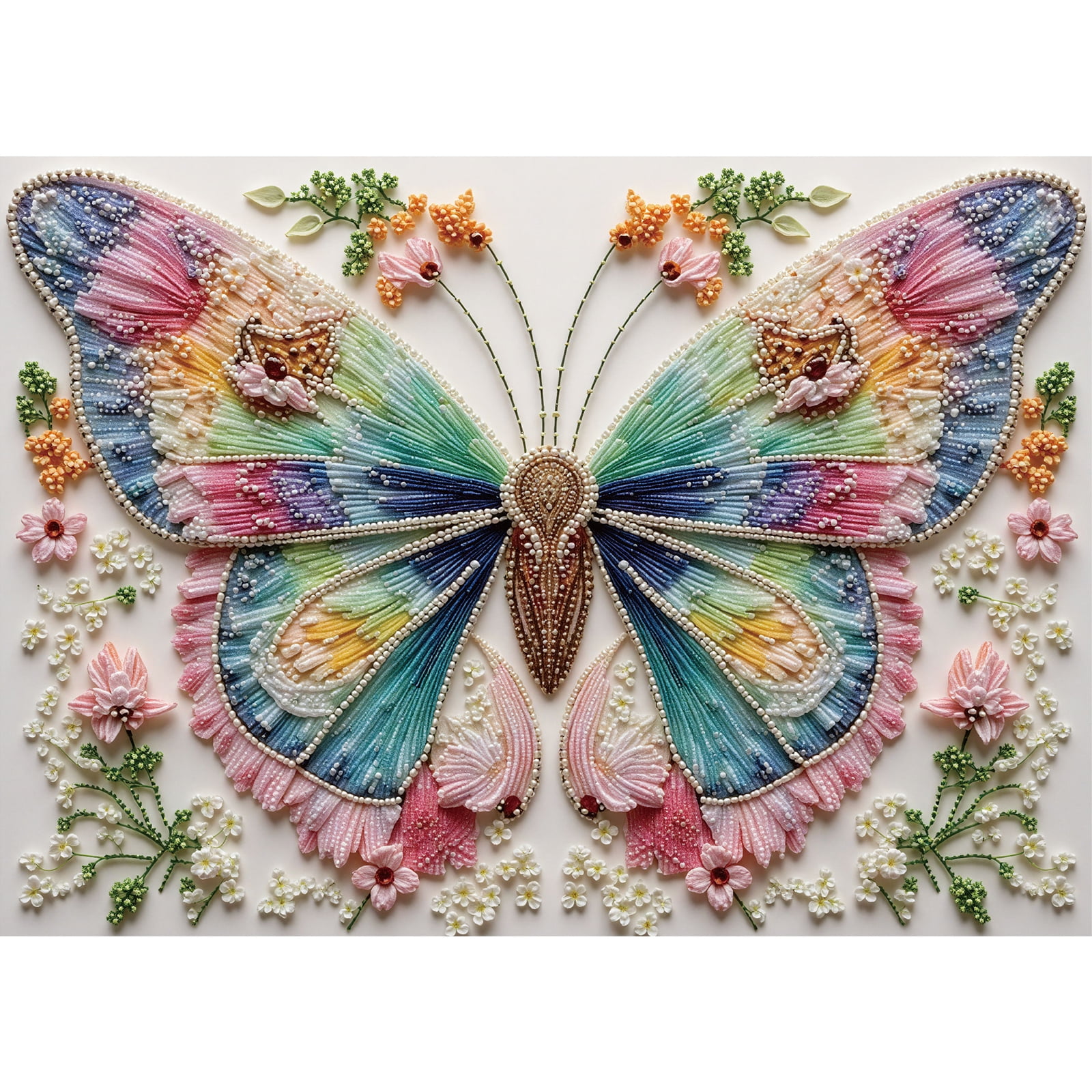 Beaded Rainbow Butterfly Puzzles, 1000 Piece Puzzle for Adults ...